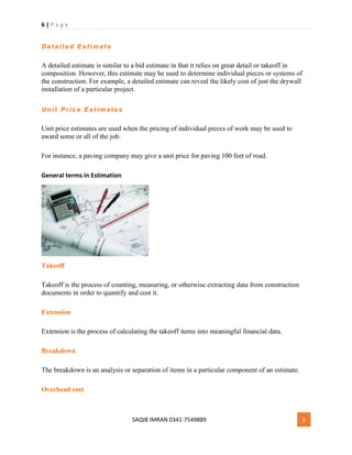 Estimation and costing pdf | PDF