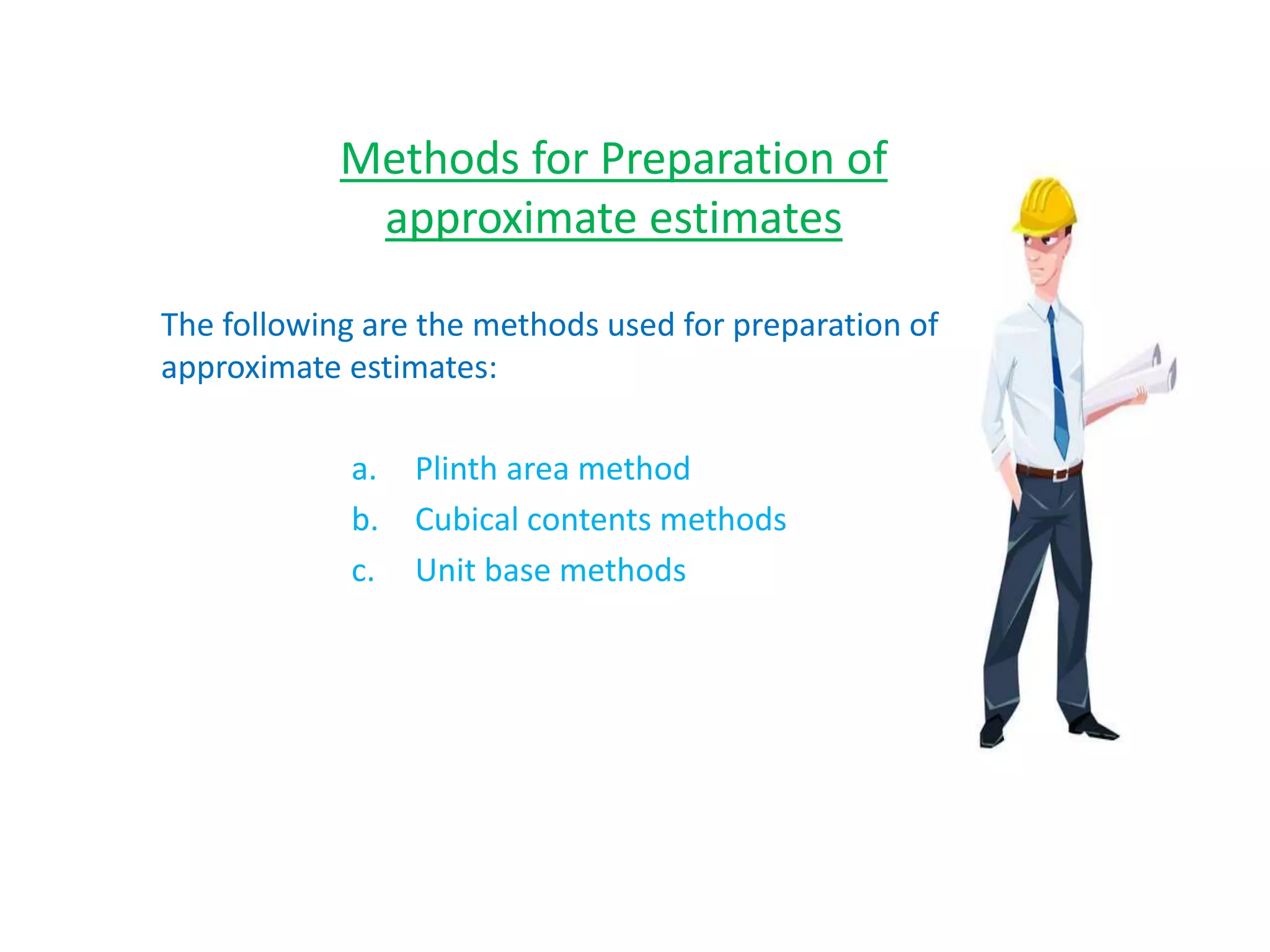 Estimation and costing of a commercial building | PPTX