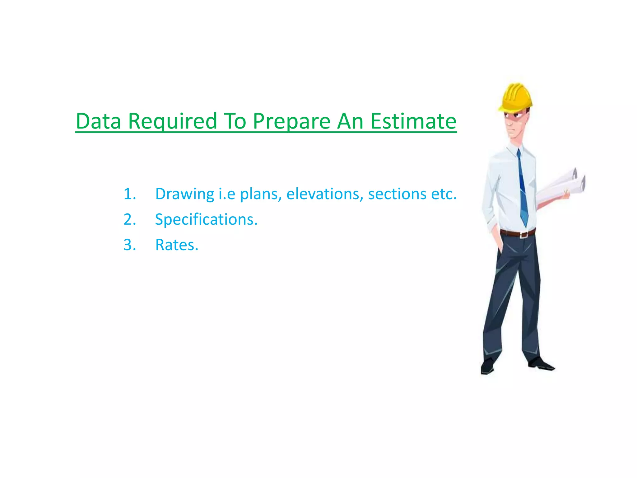Estimation and costing of a commercial building | PPTX