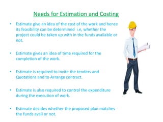 Estimation and costing of a commercial building | PPTX
