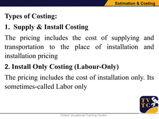 project costing and estimation in plumbing and drainage projects | PPT