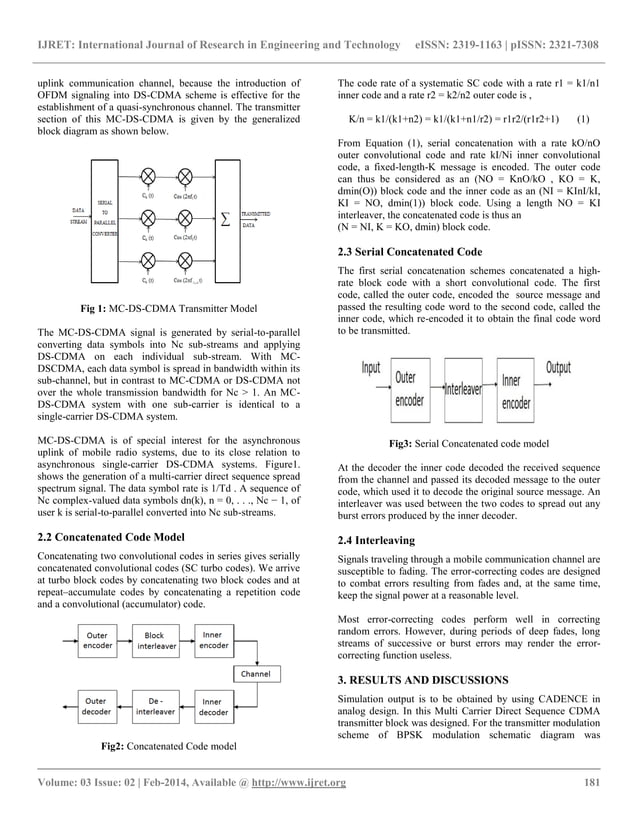 Estimation And Design Of Mc Ds Cdma For Hybrid Concatenated Coding In