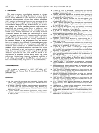 Estimation andexperimentalvalidationofcuttingforcesinball endmilling | PDF