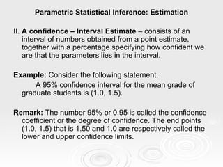 Estimation and hypothesis testing 1 (graduate statistics2) | PPT