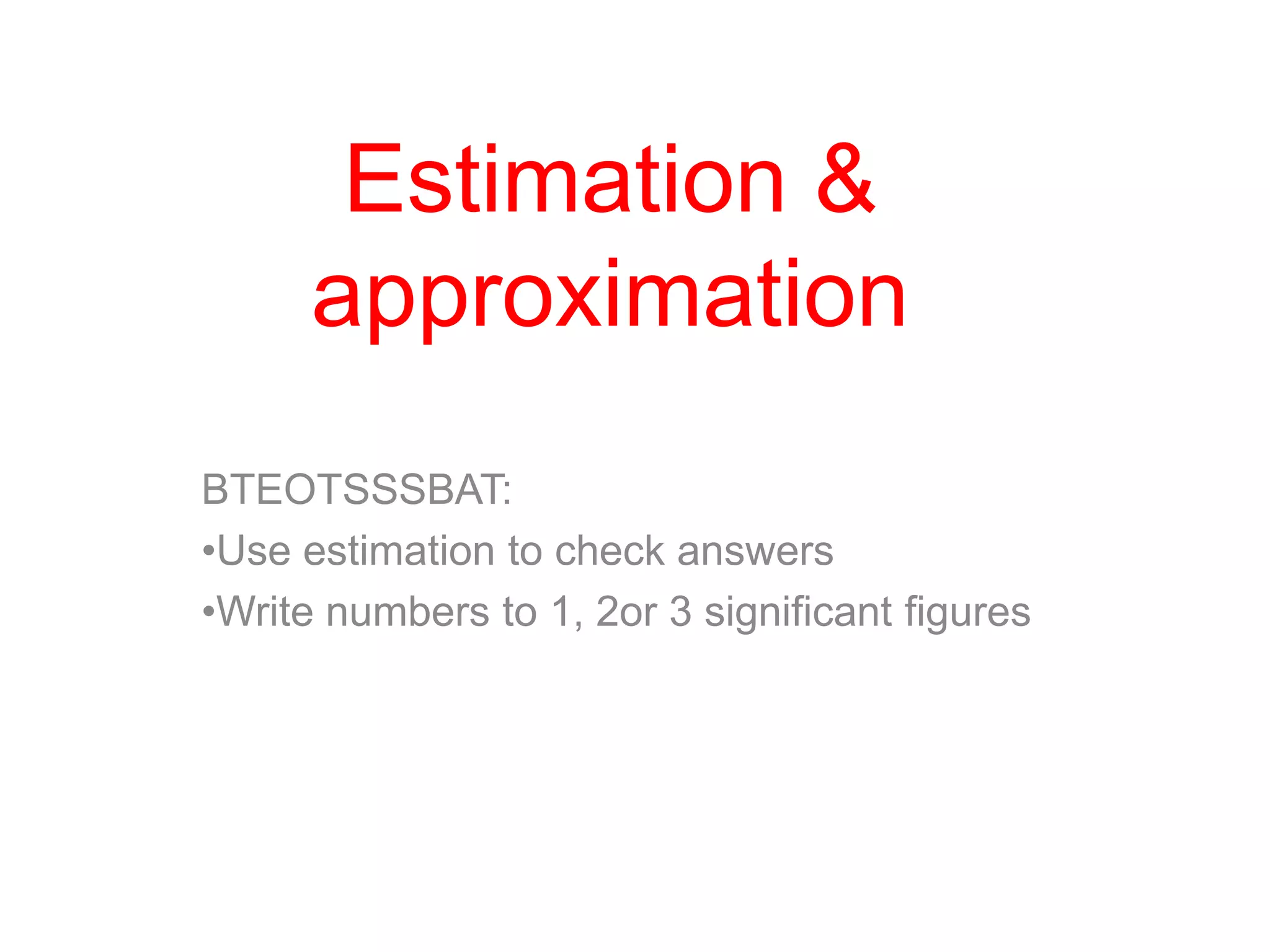 Estimation & Approximation | PPTX