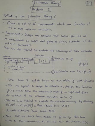 Estimation Theory Class (Handout 1) | PDF