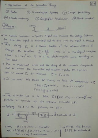 Estimation Theory Class (Handout 1) | PDF