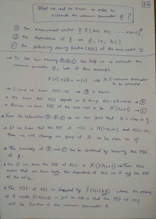 Estimation Theory Class (Handout 1) | PDF