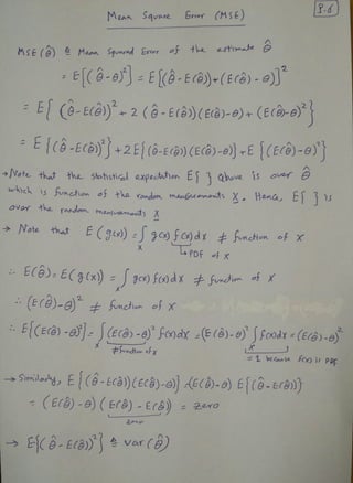 Estimation Theory Class (Handout 1) | PDF