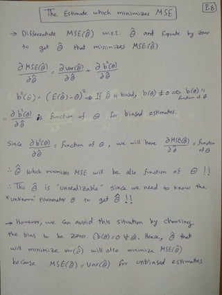 Estimation Theory Class (Handout 1) | PDF