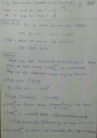 Estimation Theory Class (Handout 2) | PDF