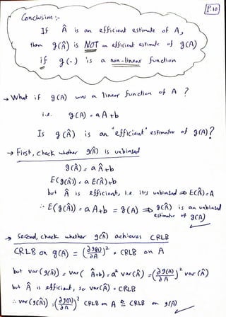Estimation Theory Class (Handout 3) | PDF