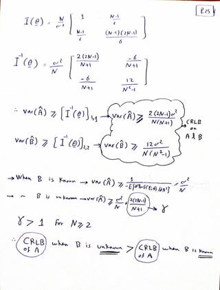Estimation Theory Class (Handout 3) | PDF