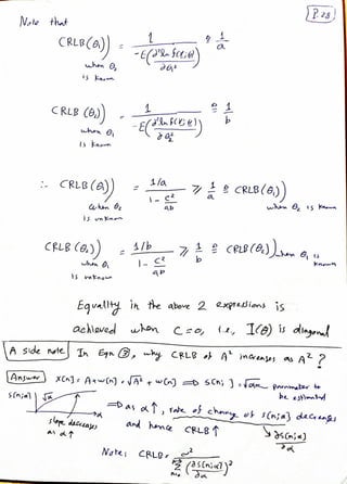Estimation Theory Class (Handout 3) | PDF