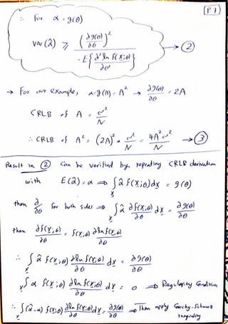 Estimation Theory Class (Handout 3) | PDF