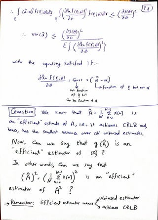 Estimation Theory Class (Handout 3) | PDF