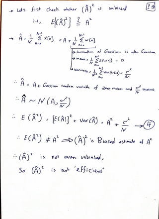 Estimation Theory Class (Handout 3) | PDF