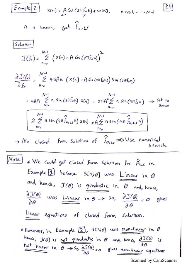 Estimation Theory Class (Handout 8)