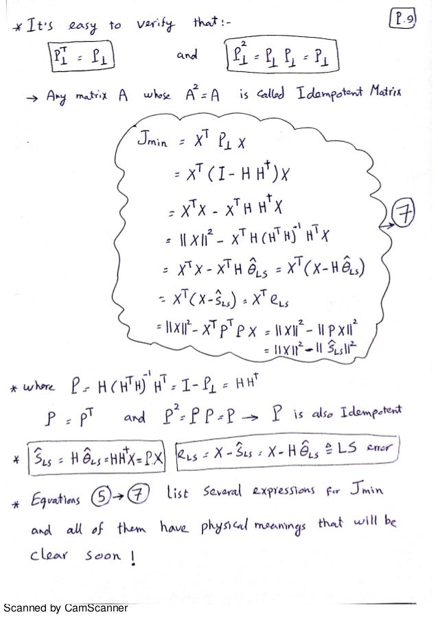 Estimation Theory Class (Handout 8)