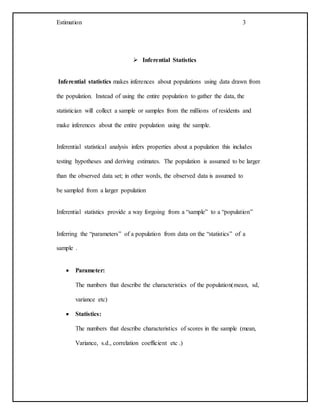 Estimation in statistics | DOCX