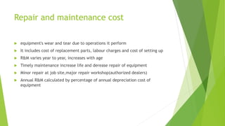maintenance cost,approximate estimation,unit bay method | PPTX | Auto ...