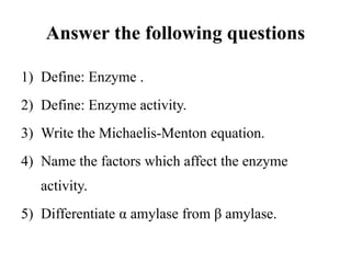 Estimation of amylases | PPTX | Chemistry | Science