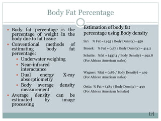 Estimation of body mass distribution using projective image | PPTX