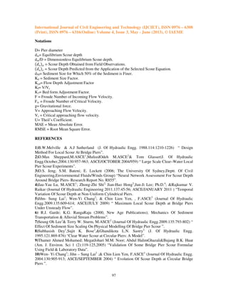Estimation of bridge pier scour for clear water & live bed scour ...
