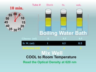 Estimation of Carbohydrates by anthrone method | PPTX
