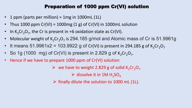 Estimation Of Chromium Vi By Spectrophotometric Method Pptx Chemistry Science