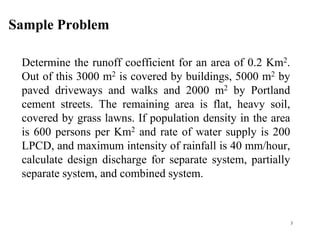 Estimation of design discharge for various sewer systems | PPT