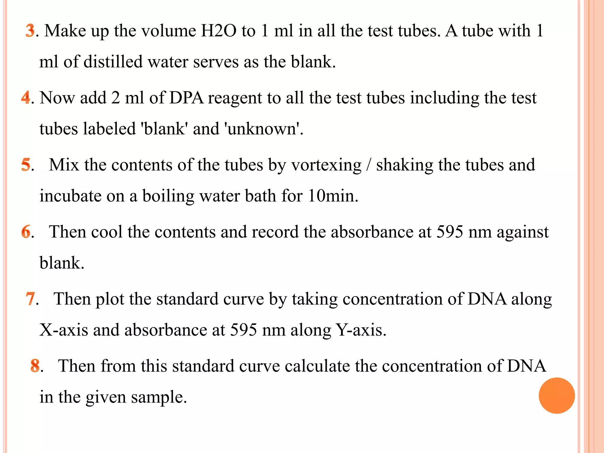 Estimation of dna by diphenylamine method | PPTX