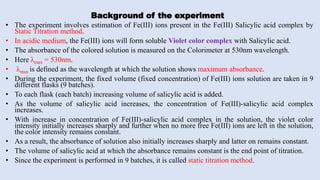 Estimation of fe(lll) ions in the solution by titration against ...
