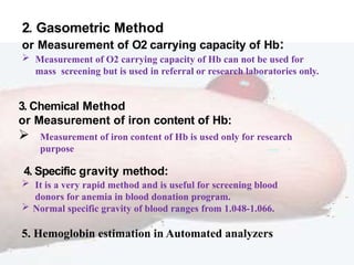 Estimation of haemoglobin-1 and electrophoresis | PPTX