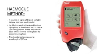 Estimation of haemoglobin | PPTX