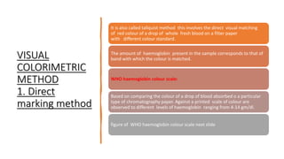 Estimation of haemoglobin | PPTX