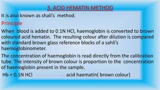 Estimation of haemoglobin | PPTX