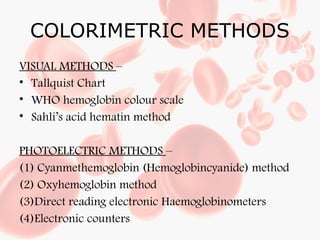 PRESENTATION ON ESTIMATION OF HAEMOGLOBIN | PPTX
