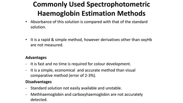 Estimation of HB.pptx | Blood Disorders | Diseases and Conditions