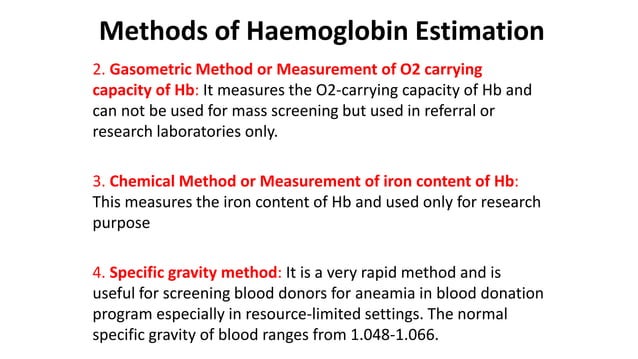 Estimation of HB.pptx | Blood Disorders | Diseases and Conditions