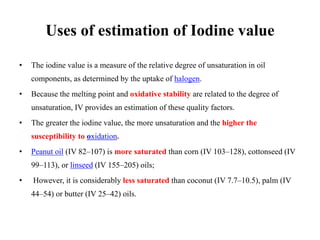 Estimation of iodine value | PPTX