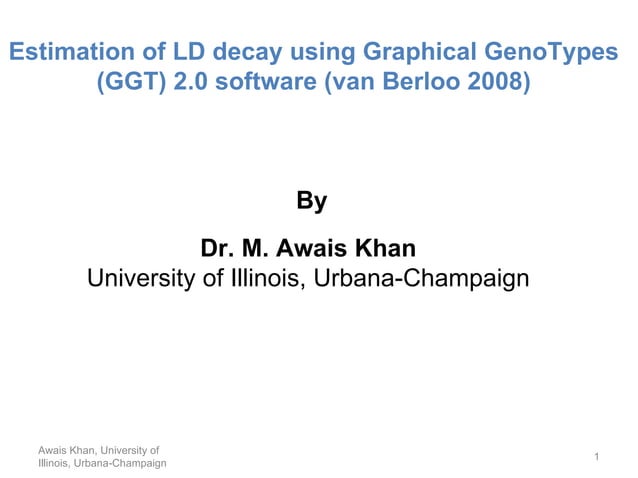 Estimation Of Linkage Disequilibrium Using Ggt2 Software Ppt Genetics Science