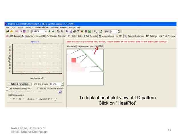 Estimation Of Linkage Disequilibrium Using Ggt2 Software Ppt Genetics Science