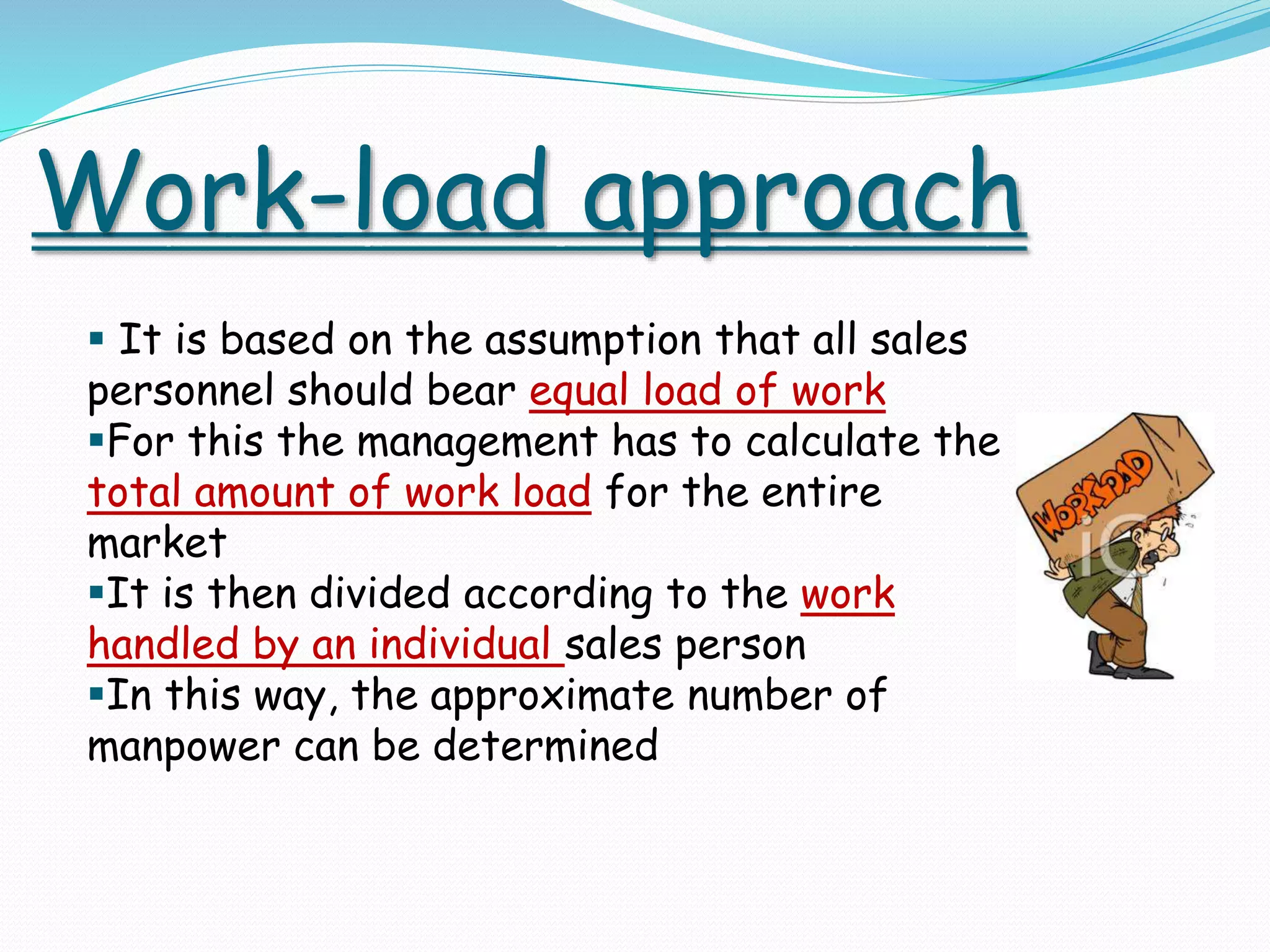Estimation of manpower in a sales organisation | PPTX