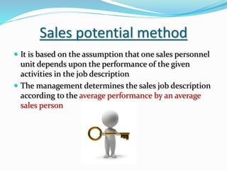 Estimation of manpower in a sales organisation | PPTX