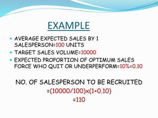 Estimation of manpower in a sales organisation | PPTX