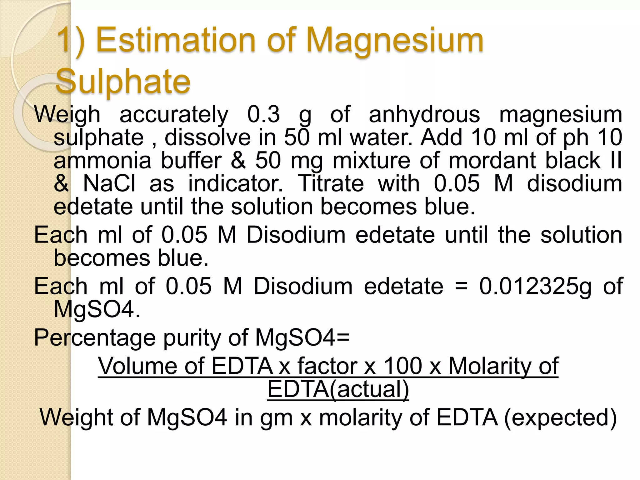 Estimation of MgSO4 &calcium gluconate | PPTX