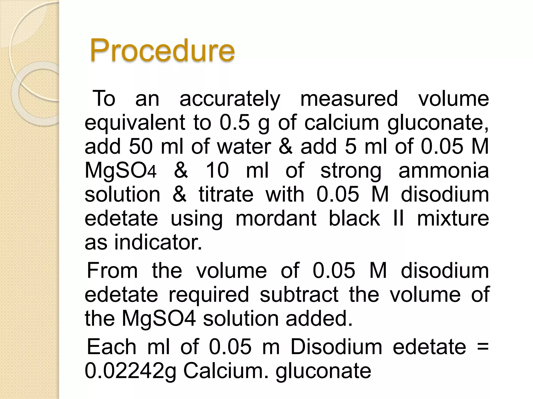 Estimation of MgSO4 &calcium gluconate | PPTX