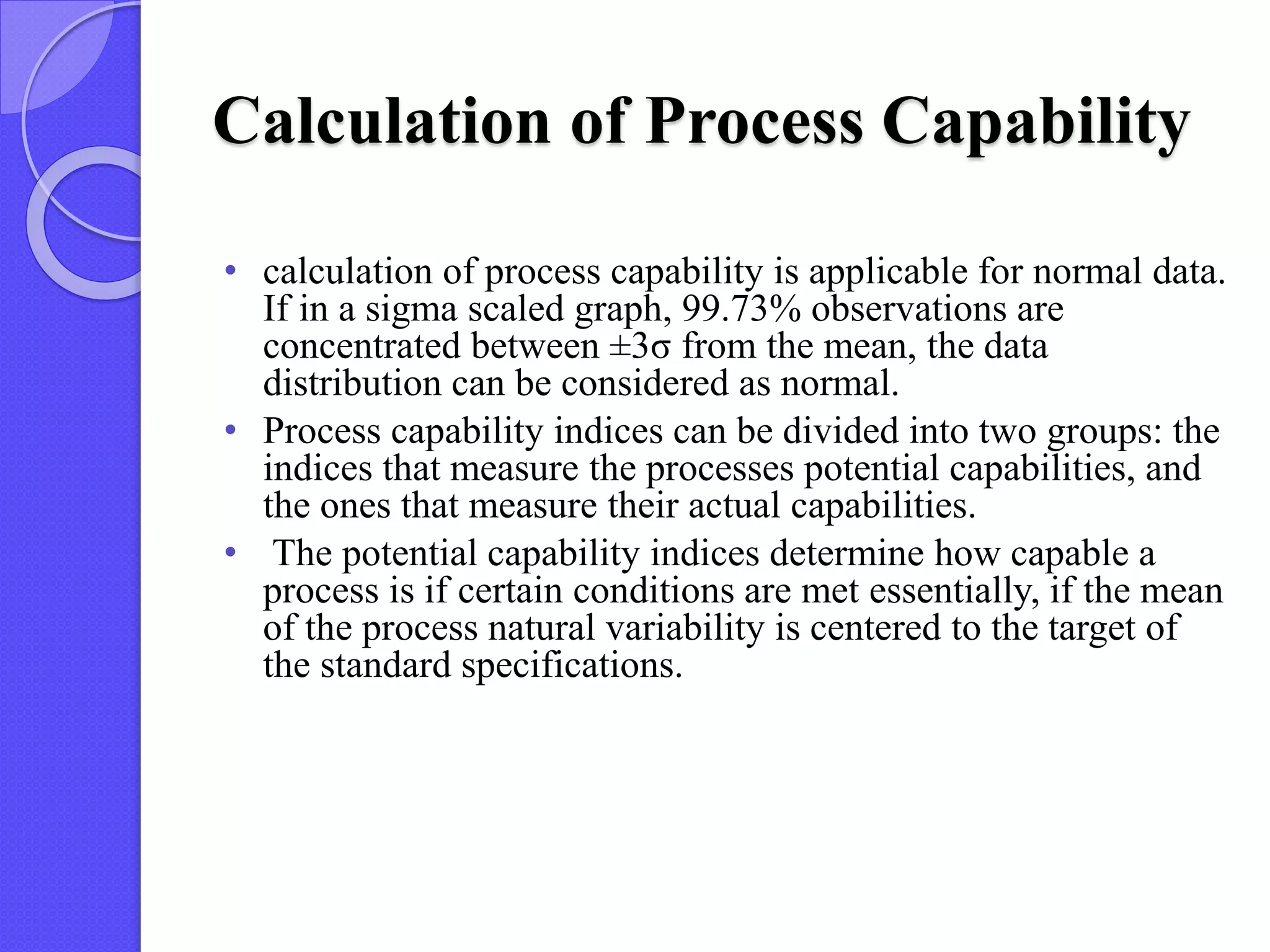 Estimation of process capability 1st yr mpharmacy | PPTX