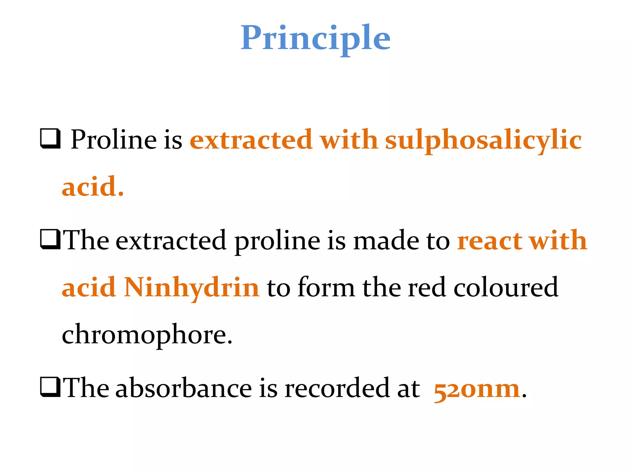 Estimation of proline | PPTX